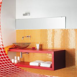 Orange Crystal Glass Mosaic Tile Square