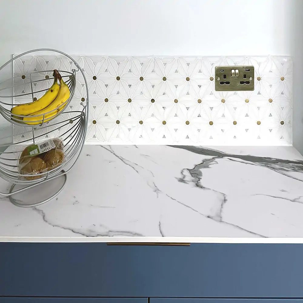 Home Decoration Kitchen Splashback Large Flower Marble Tiles