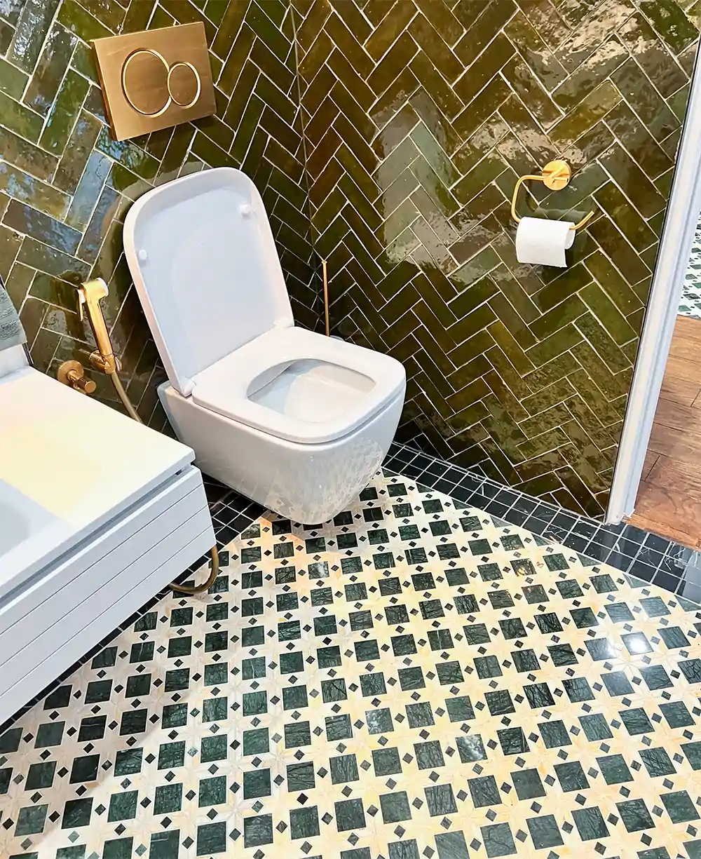 Bathroom Decoration Renovation Victorian Marble Tiles Floor Tiles Green ...